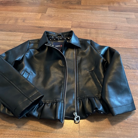 Limited Too | Jackets & Coats | Limited Too Black Faux Leather Jacket ...